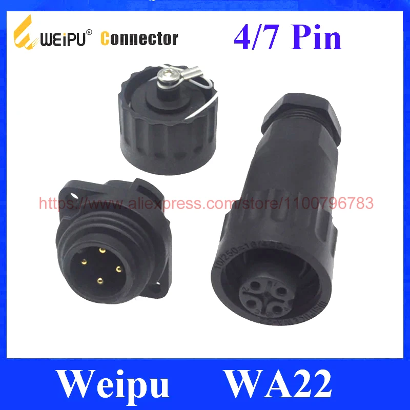 Original-Weipu-Connector-WA22-4-7-Pin-Connector-WA22-Female-Cable-Plug ...