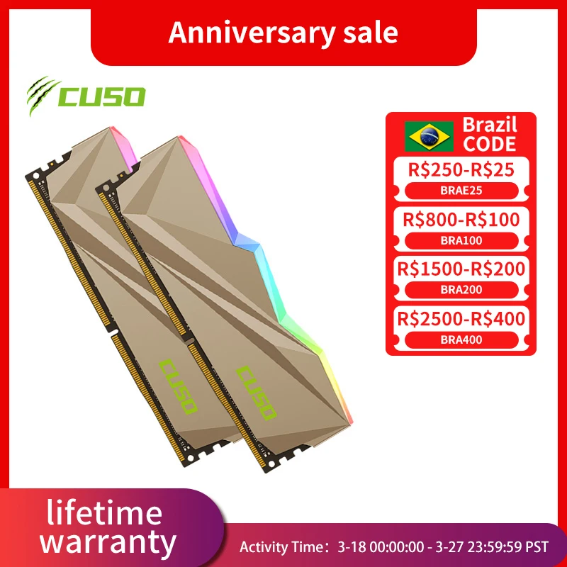 CUSO DDR4 RAM 16GBx2 3200MHz 3600MHz Memoria Ram RGB Memory DIMM ...