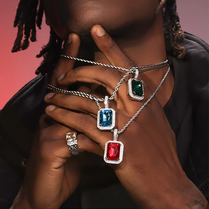 Hip-Hop-Iced-Out-Pendant-Necklaces-for-Men-Luxury-Shiny-Colorful ...