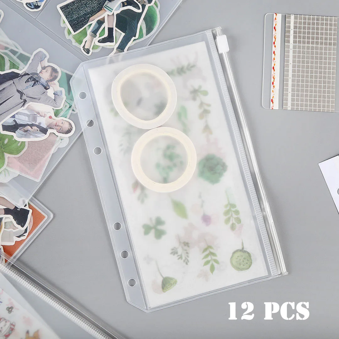 12PCS A5 A6 A7 Pockets Binder Zipper Folders for 6-Ring Notebook Binder ...