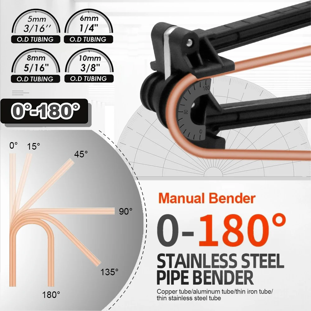 180° 4 In 1 Tube Bender Four-Groove Multi-Purpose Tube Bending Tool Set ...
