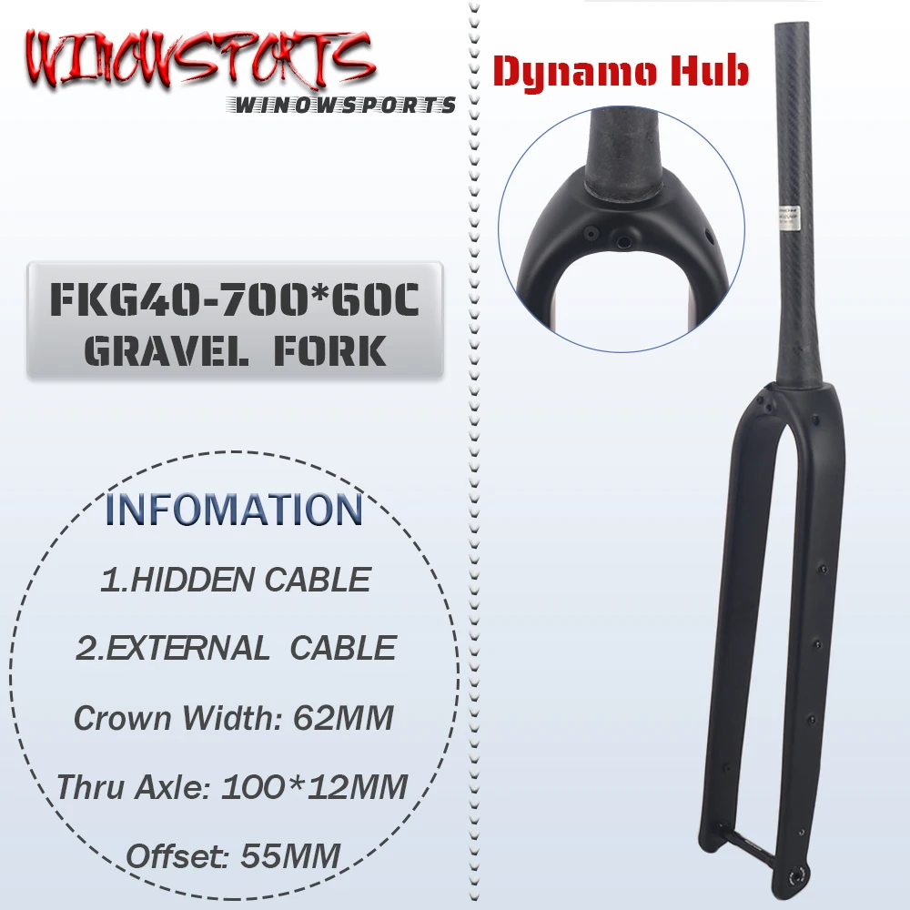 Winowsports-Full-Carbon-Gravel-Bike-Fork-700C-Road-Bicycle-Fork ...