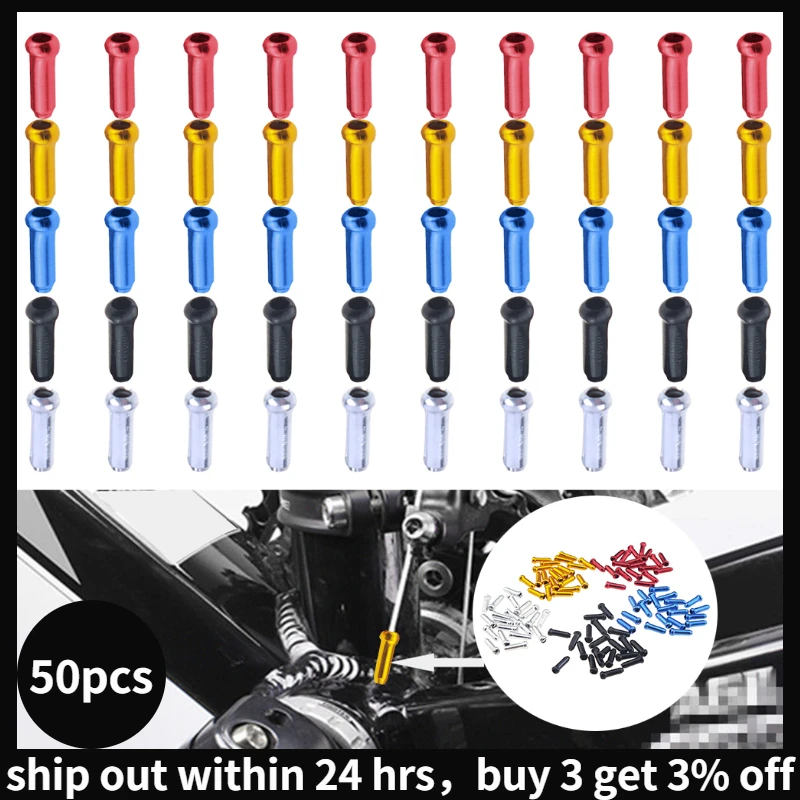 10050pcs 알루미늄 합금 자전거 자전거 브레이크 시프터 브레이크 기어 내부 케이블 팁 와이어 엔드 캡 크림프 Mtb