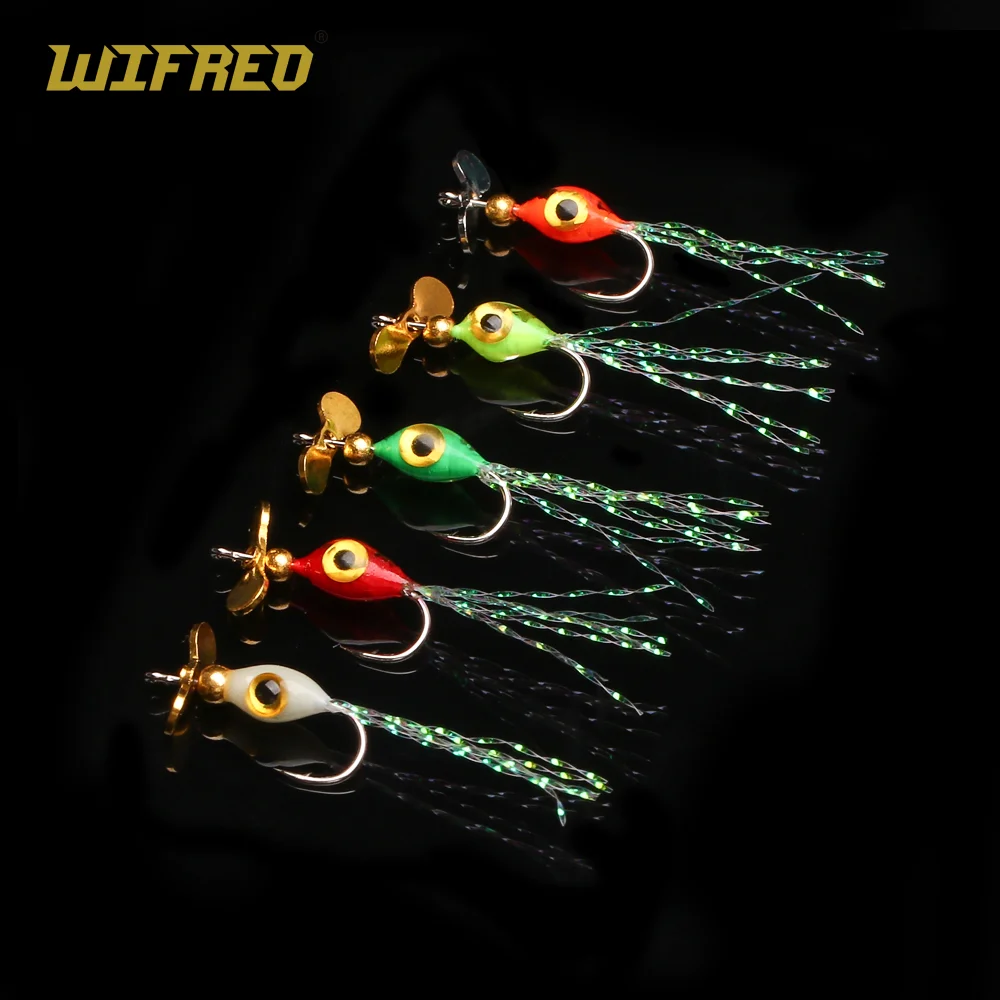 Wifreo 5pcs/box Fly Fishing Propeller Sequins Fly Bait Epoxy Nymph Fly ...