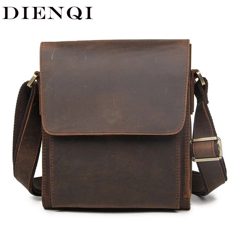 100 Genuine Leather Men Shoulder Bags Husband Crazy Horse Leather ...