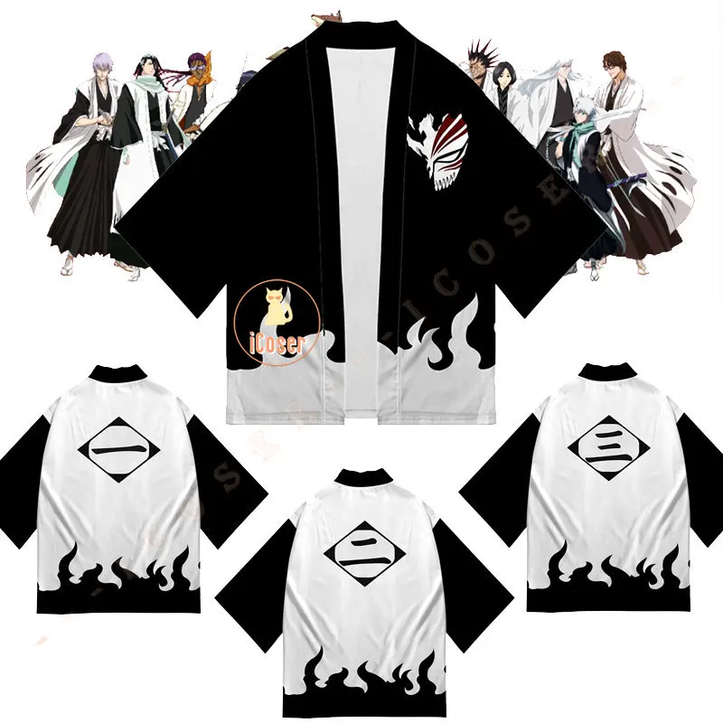Anime Bleach Gotei 13 Division Captain Cloak Cosplay Costume Cape ...