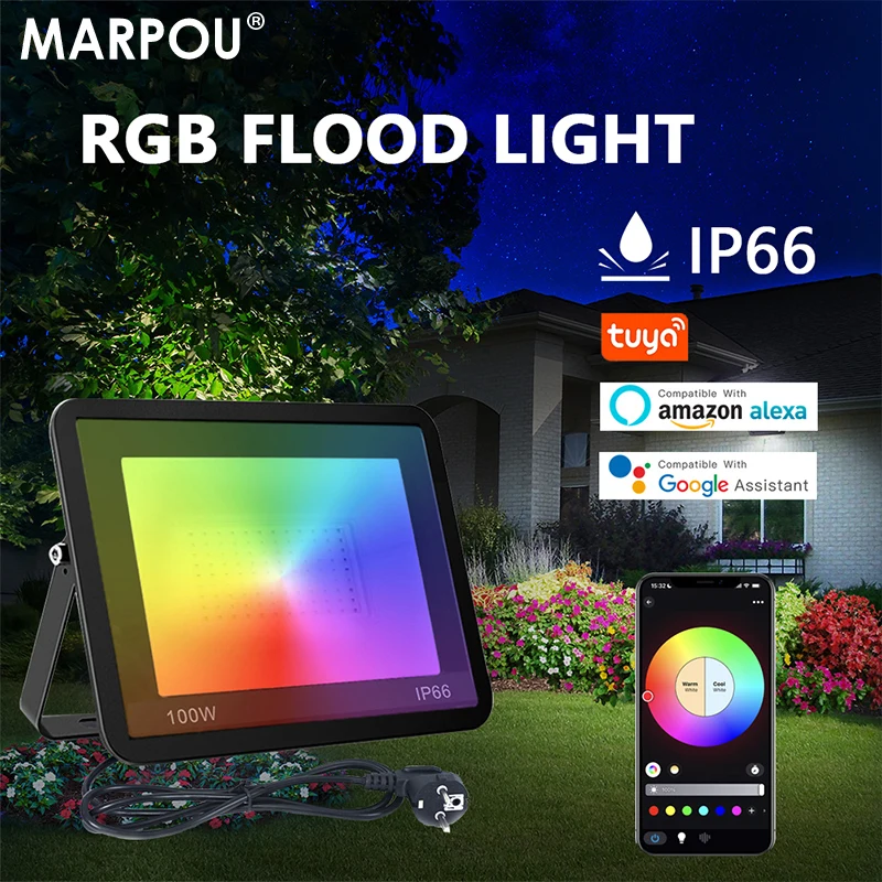 MARPOU-LED-220V-Tuya-intelligent-RGB-spotlight-outdoor-lighting-30W-50W ...
