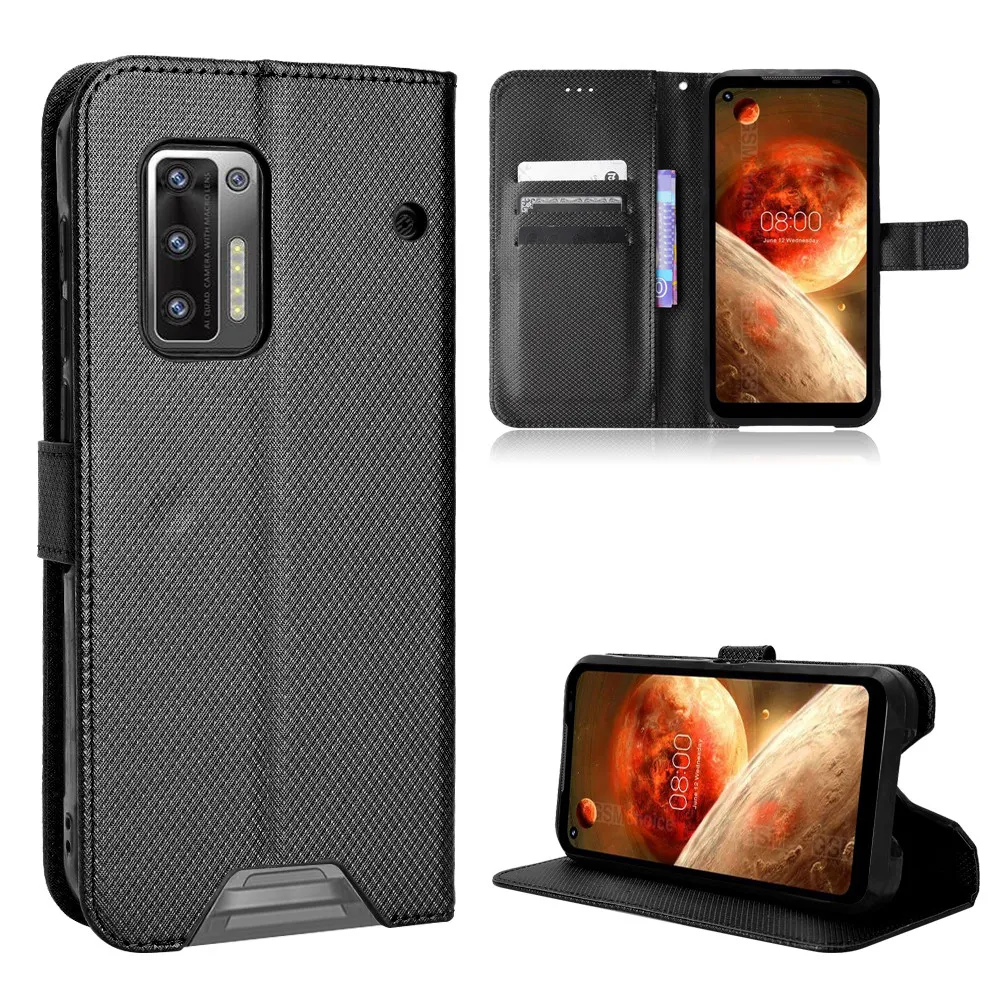 For Doogee S97 Pro Case Luxury Flip Diamond Pattern Skin PU Leather ...
