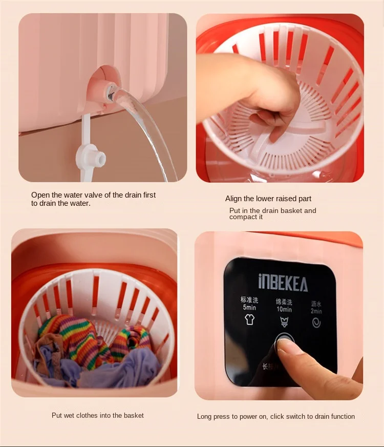 New 6L mini folding washing machine - Go-Home