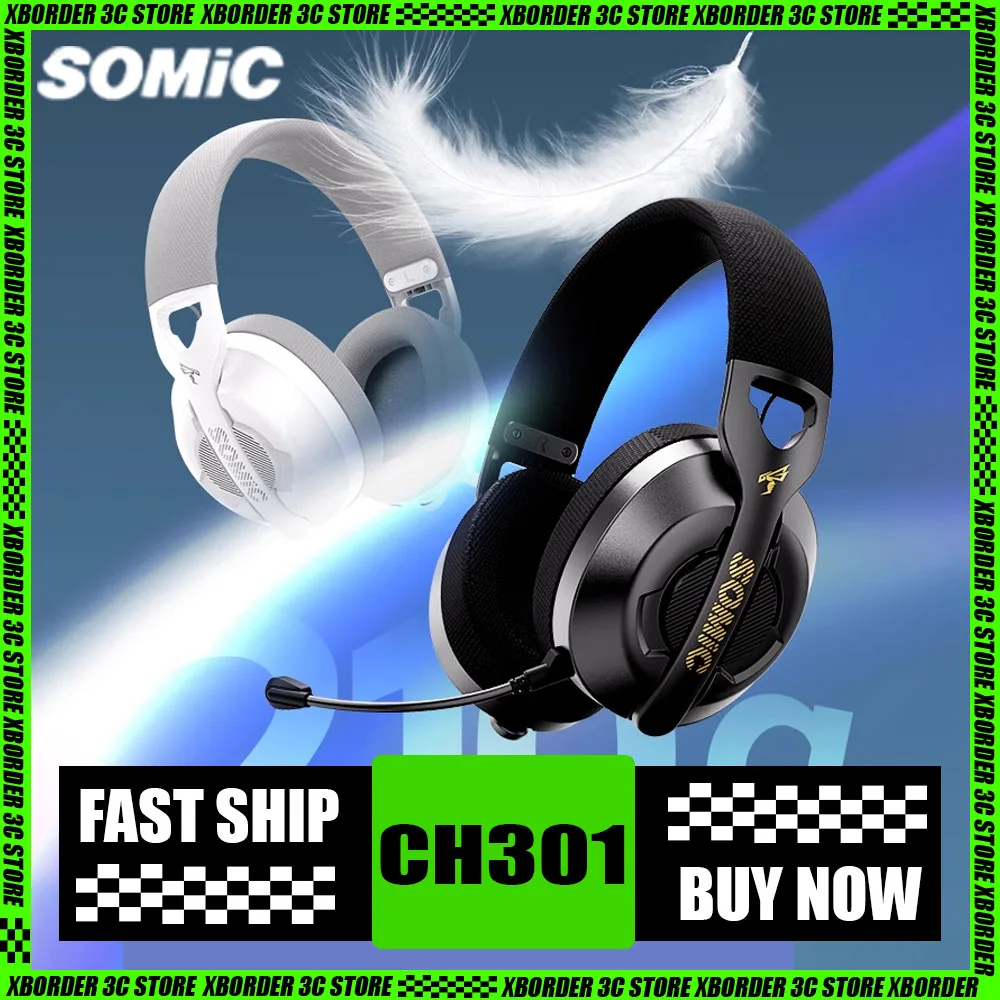 Somic-Ch301-Wireless-Headphone-3-Mode-Light-Weight-Low-Latency-Fps-Gaming-Headset-Earphone ...