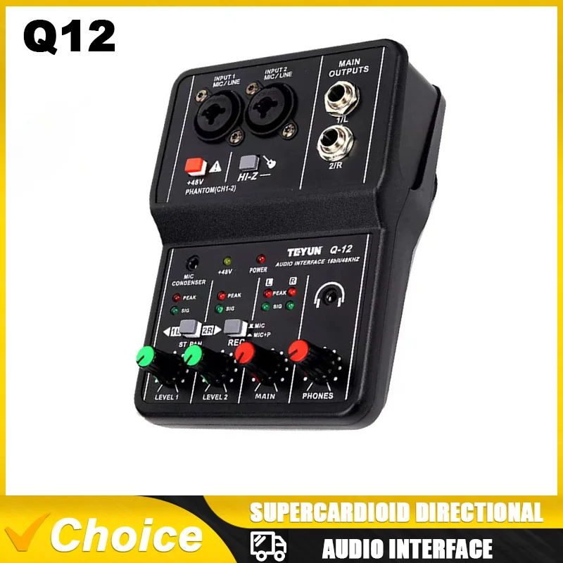 Q12-TEYUN-2-Channels-portable-Professional-sound-card-console-mini-USB ...