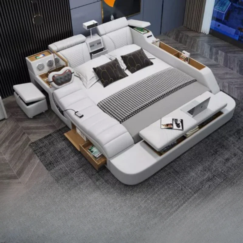 Luxury-Storage-Double-Bed-Projector-Bedroom-Comferter-Loft-Beds-Adults ...