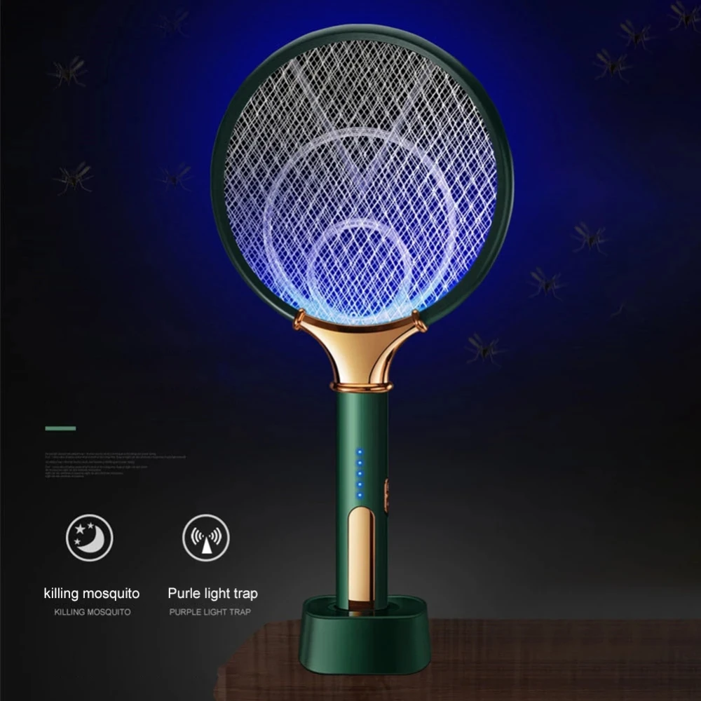 2-In-1-LED-Household-Electric-Mosquito-Swatter-1200mAh-USB-3000V-Silent ...