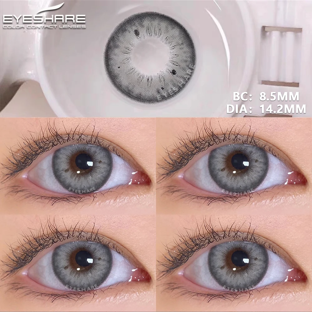 EYESHARE 1Pair Color Contacts Lenses Color Lens Eyes Natural Gray Eyes ...