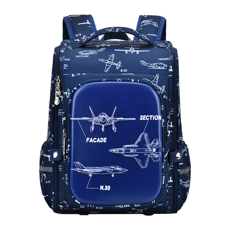 3D fighter jet printed boy backpack Integrated opening big capacity ...