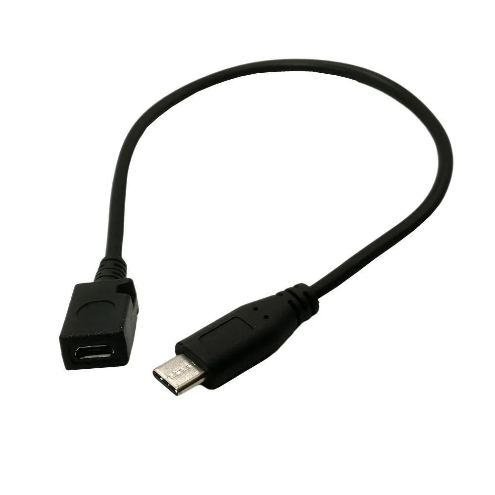 Cable USB 3,1 tipo C macho a Micro USB hembra, Cable corto de 0,25 M