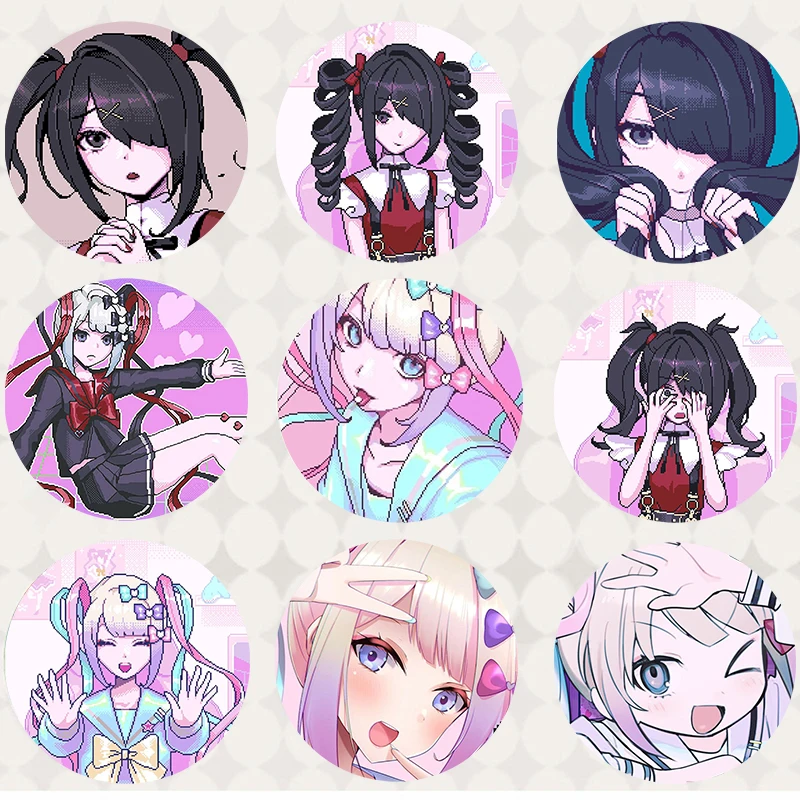58mm Needy Girl Overdose Game Button Pin Cute Anime Character Cartoon ...