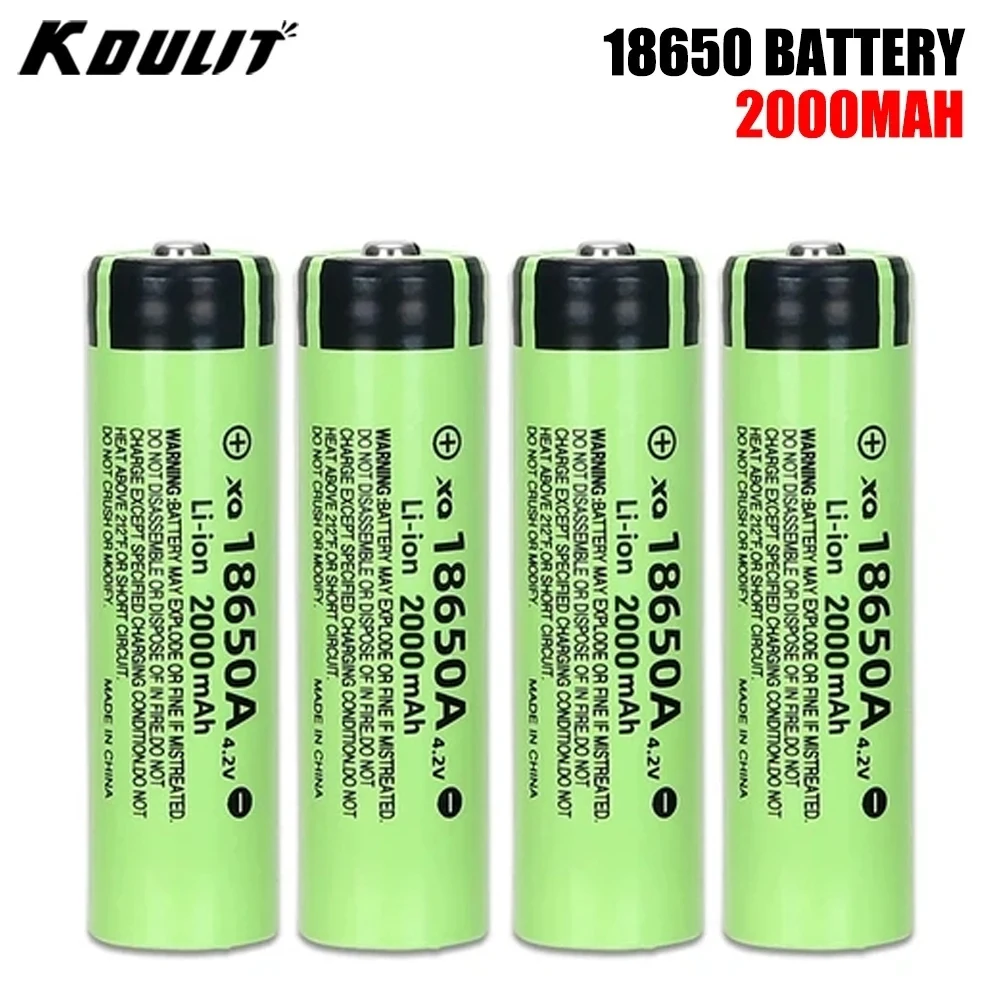 4.2V 18650 Battery 2000mAh Capacity Rechargeable Power Batteries 3C ...