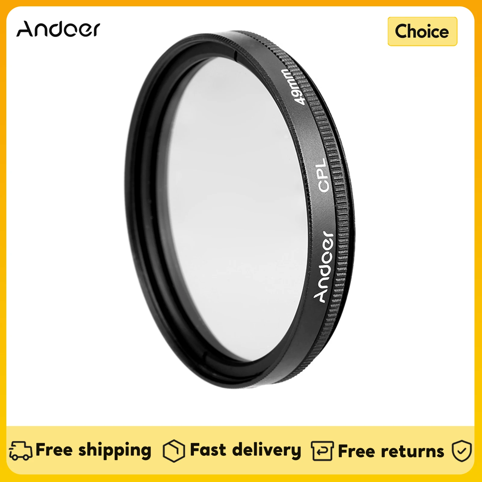Andoer 49mm/ 52mm/ 58mm Digital Slim CPL Circular Polarizer Polarizing ...
