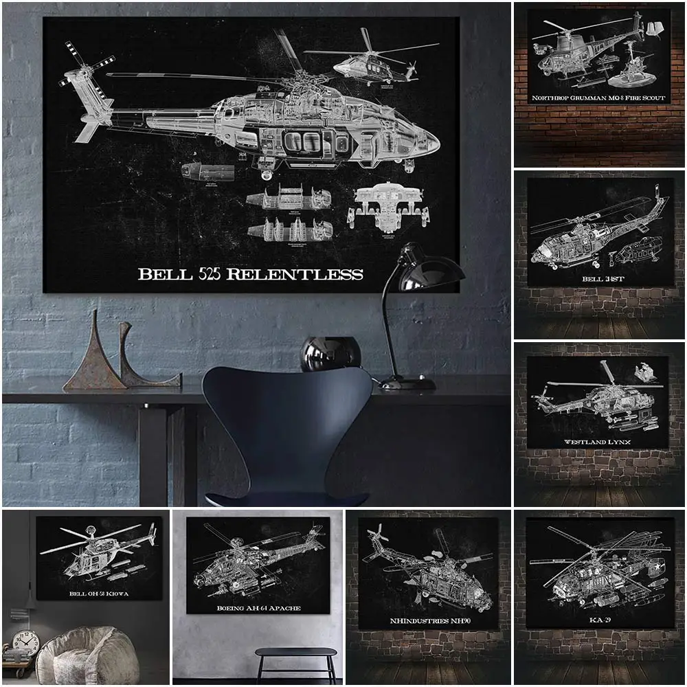 Military Helicopters Poster