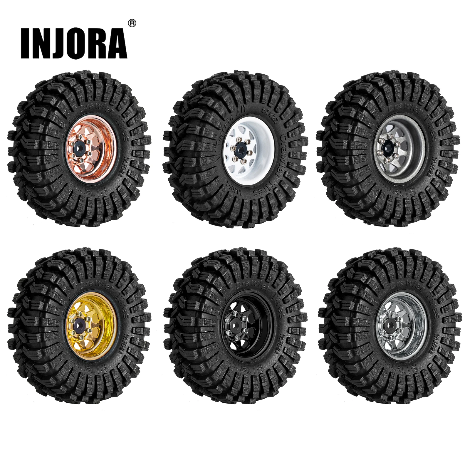 Scx24 Beadlock Wheels Rims Tires | Rc Car Crawler Wheels 1/18 - -3.78mm ...