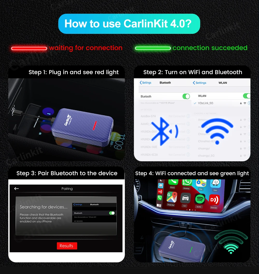 CarlinKit 3.0 - Carlinkit – Carplay Dongle sans fil Android Auto, Pour BMW Audi Mercedes ...