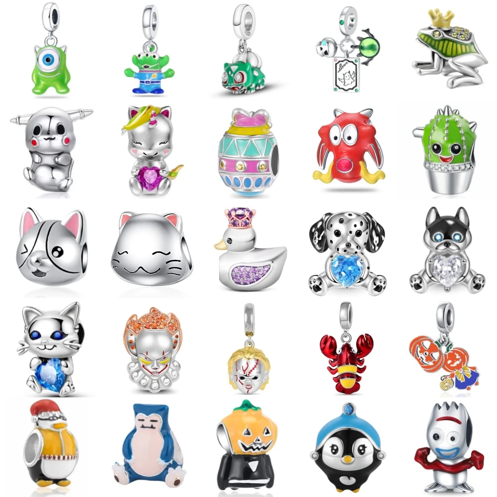 New-925-Sterling-Silvering-Spotted-Dog-Penguin-Charm-of-ley-925-Chain ...