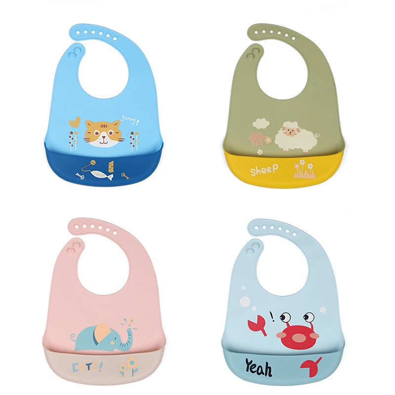 Silicona-Baby-Food-Grade-Waterproof-Silicone-Bibs-For-Baby-Adjustable ...