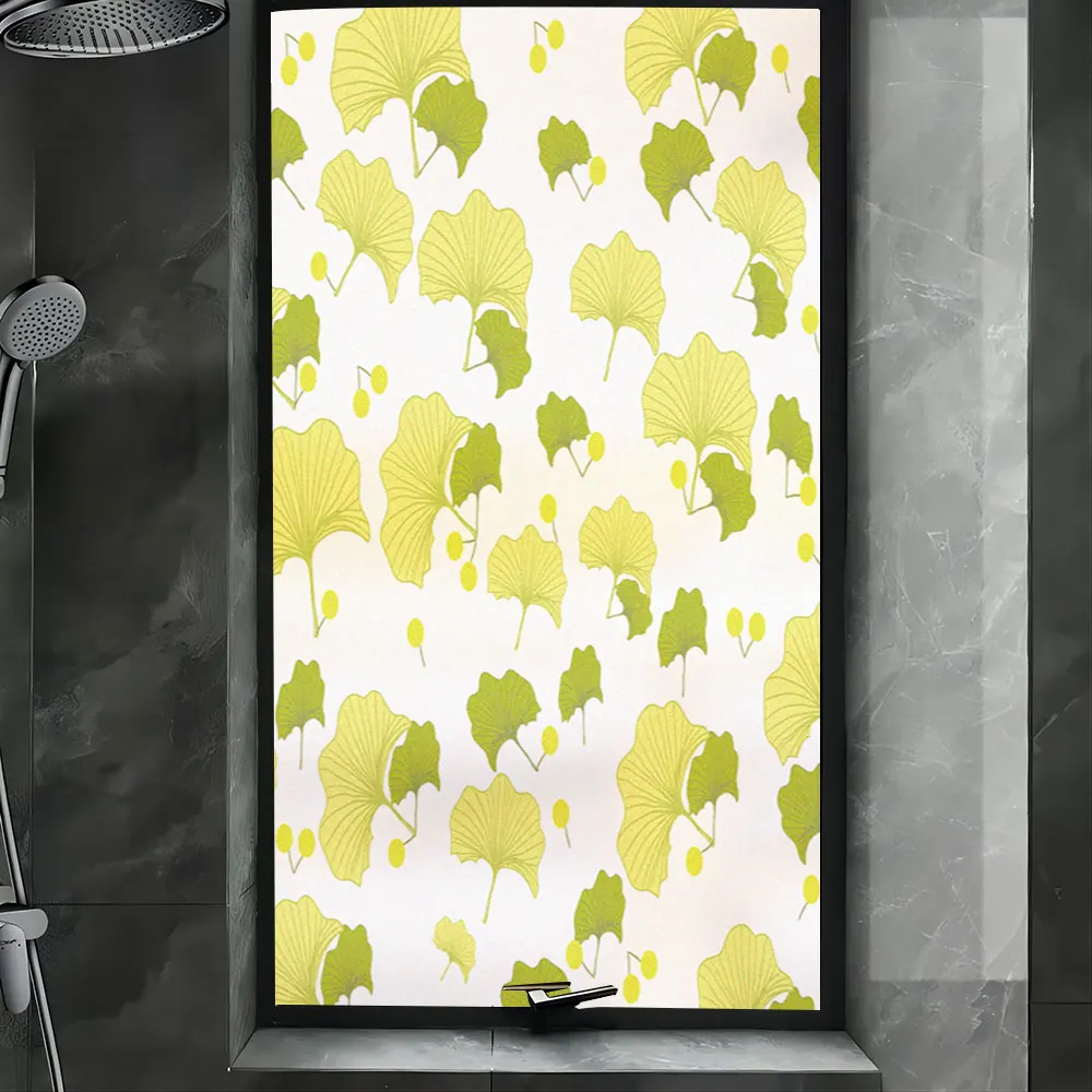 Anti-UV-Privacy-Glass-Window-Frosted-Tint-Film-Ginkgo-Biloba-Leaf ...
