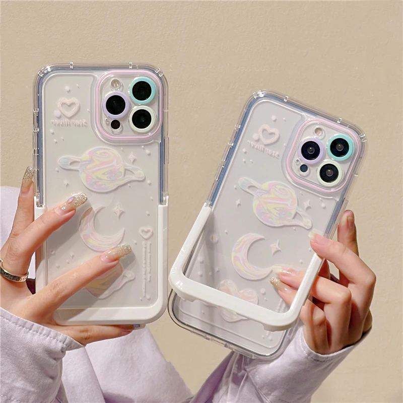 Laser-Planet-Moon-Invisible-Stand-Holder-Case-For-iPhone-14-Pro-Max-16 ...