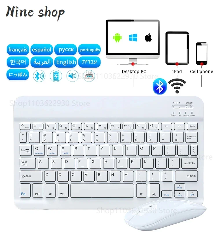 For-iPad-Keyboard-Tablet-Phone-Bluetooth-Keyboard-with-Touchpad ...