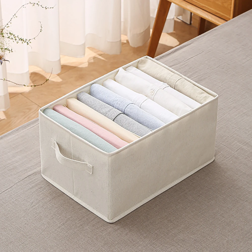 Household-Storage-Boxes-Cotton-Linen-Storage-Boxes-Collapsible-When ...