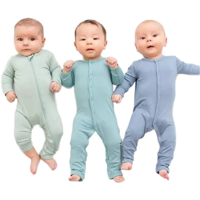 Bamboo Fiber Toddler Infant Baby Romper Clothes Long-sleeved Cotton ...