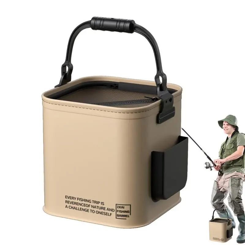 8L-14L-Fishing-Bucket-Folding-Fish-Bait-Bucket-EVA-Water-Tank-Fishing ...