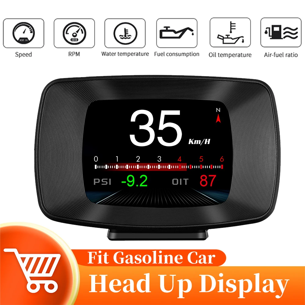 Hud Head Up Display Digital Water Temp Oil Temp Car Speed Tachometer ...