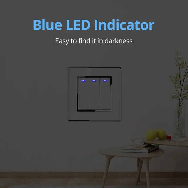 Wallpad-1 2 3 갱 2 웨이 LED 벽 조명 스위치 및 EU 전기 콘센트, USB 흰색 아크릴 패널 은색 테두리