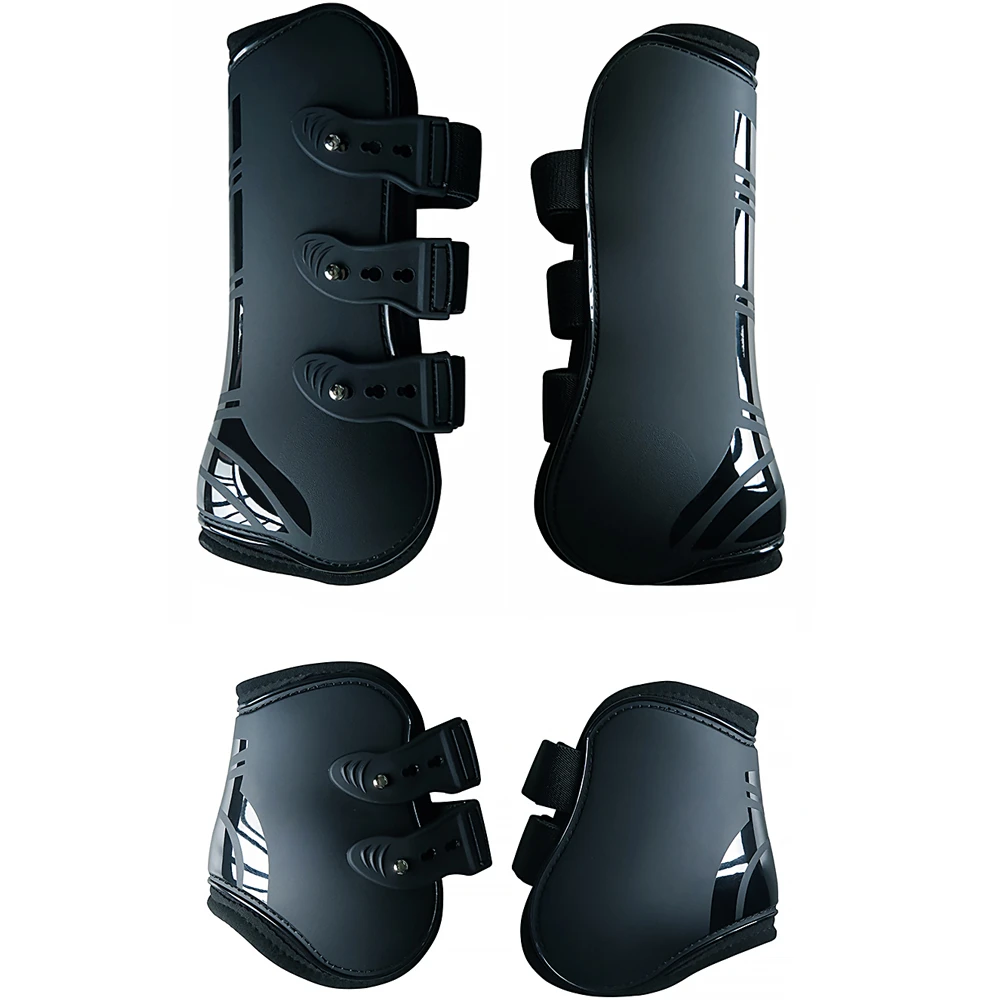 Front Hind Adjustable Horse Leg Boots Equine Guard Equestrian Tendon ...
