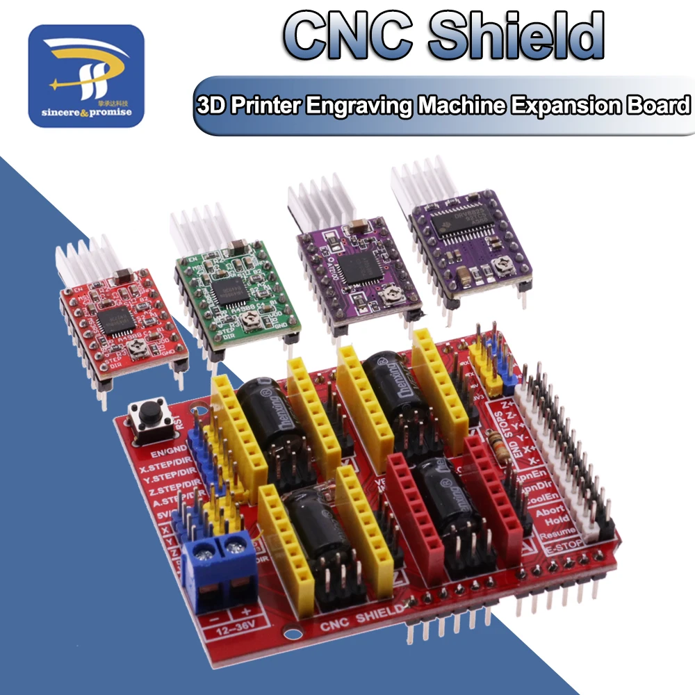 Placa De Expansão Para Arduino Uno R3 Cnc Escudo Máquina De Gravura Impressora 3d A4988 Drv8825 ...
