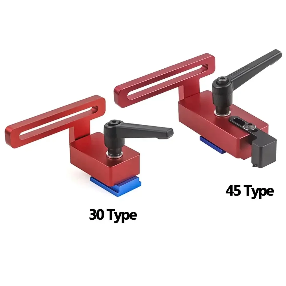 30-40-Type-T-Track-Sliding-Chute-Backer-Miter-Stop-Hold-Down-Clamp ...