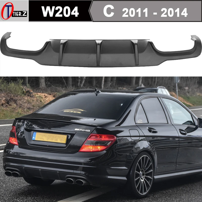 W204 Rear Bumper Diffuser Spoiler Lip Protector for Mercedes 2011-2014 ...