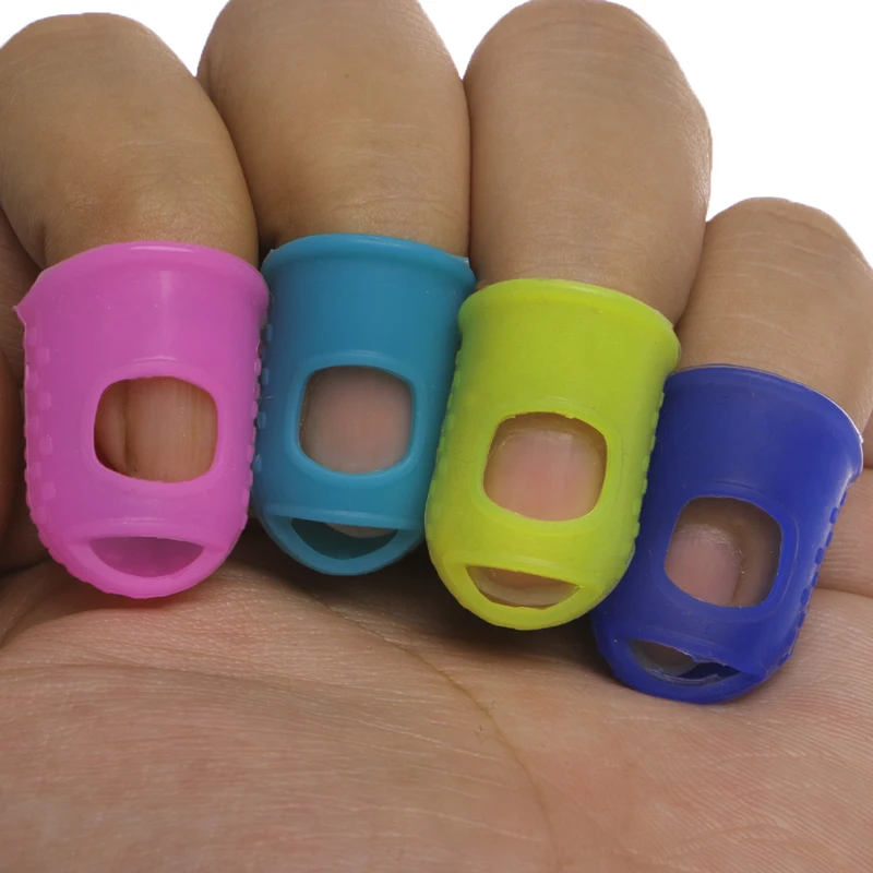 New-Silicone-Guitar-Thumb-Finger-Picks-Protector-Plectrum-Fingertip-4 ...