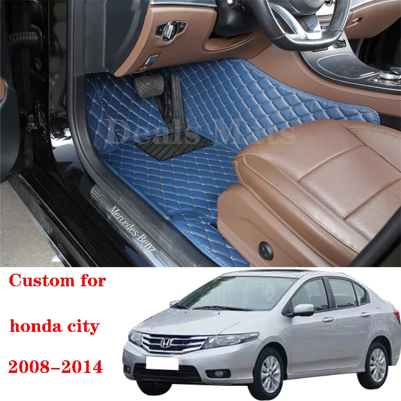 Car-Floor-Mats-For-Honda-City-2008-2010-2012-2014-Custom-Leather ...