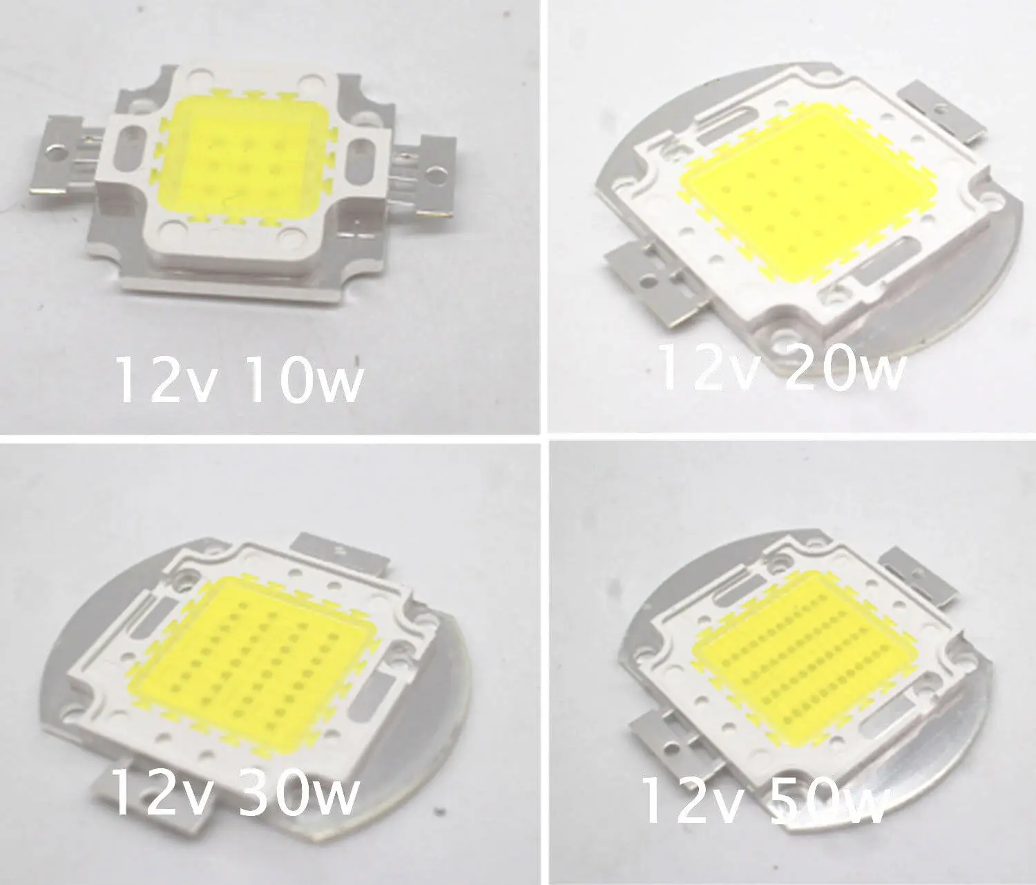 12V - 15V 10W 20W 30W 50W High Power Integrated COB LED Lamp Diode SMD ...