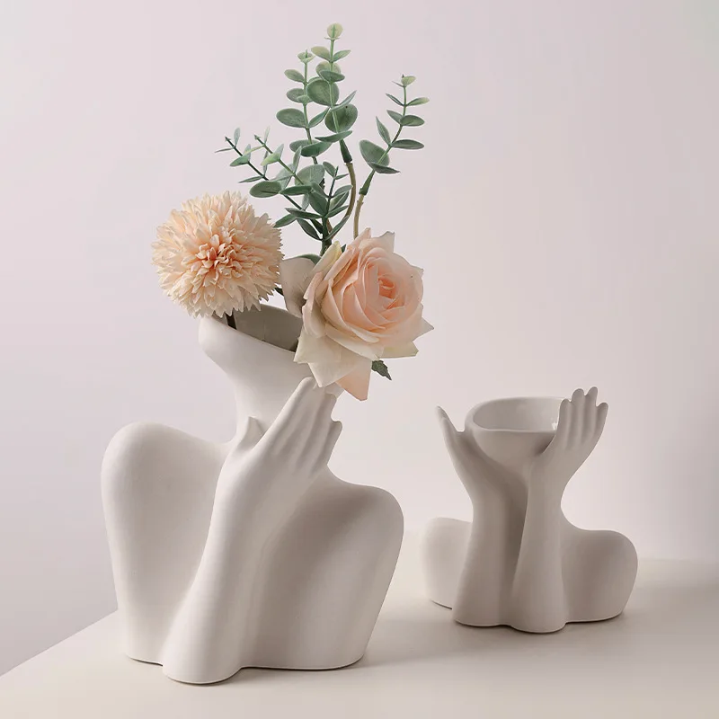 Nordic Creative Human Vase, Body Art, Ceramic Vase, Advanced Sense ...