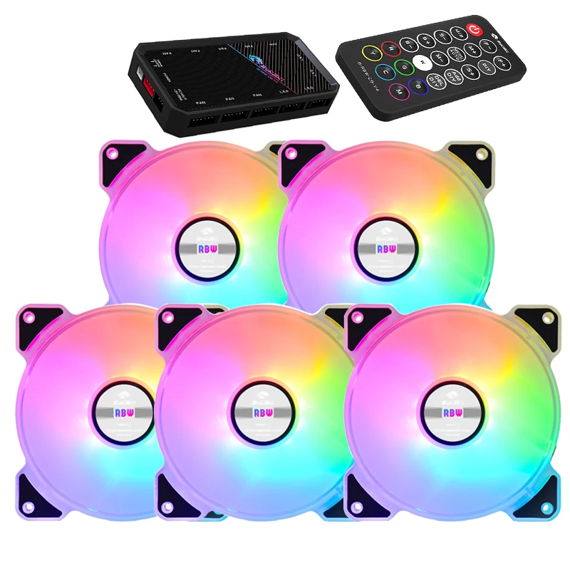 Bykski ventilador de radiador de refrigeración por agua, Enfriador de disipador térmico con luz ...