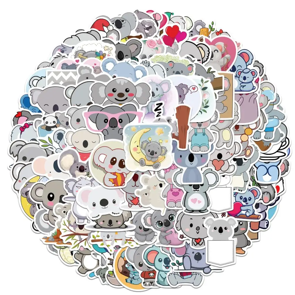 50-100PCS-Animal-Cute-Koala-Stickers-Cartoon-Series-Children-s-Toys ...