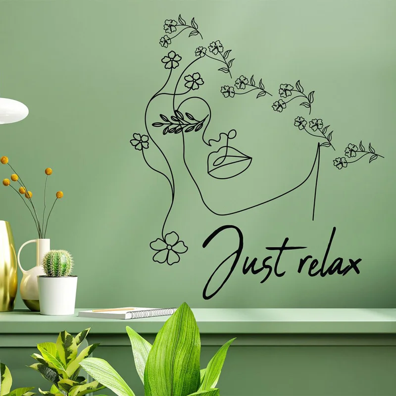 Just Relax Quotes Spa Center Wall Art Decals Vinyl Beauty Salon Line ...