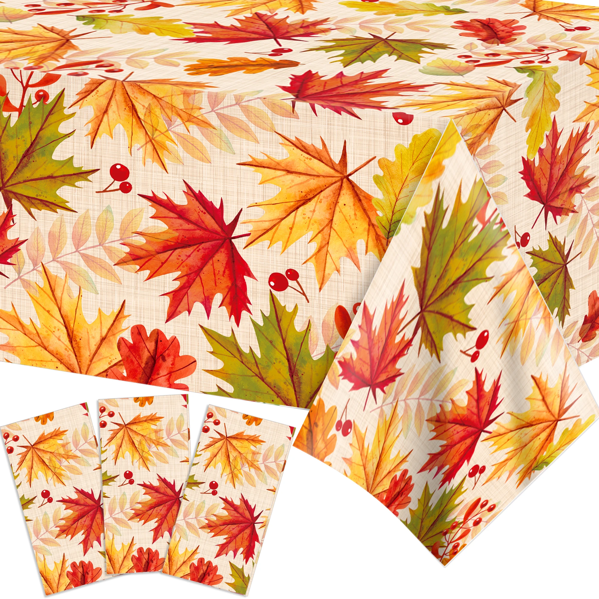 Autumn-Thanksgiving-Theme-Disposable-Tablecloths-Fall-Maple-Leaf ...