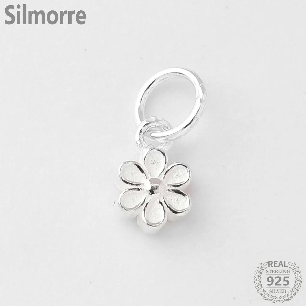 1pc 925 Sterling Silver Sakura Flower Charm Pendant Solid Silver Charm ...