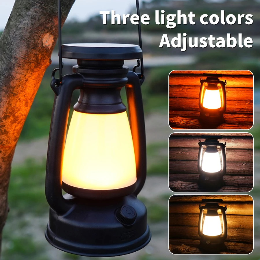 Outdoor-Camping-Lights-USB-Rechargeable-Retro-Tent-Light-3-Light-Modes ...